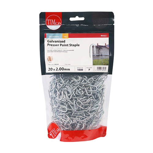TIMCO Presser Point Staples Galvanised - 20 x 2.00 – Trade Counter Online